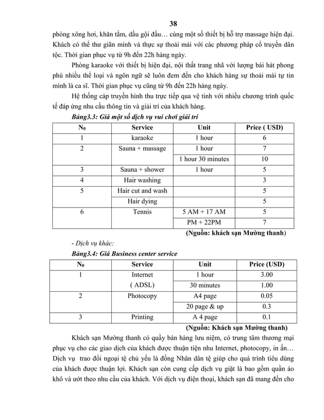Giải pháp nâng cao chất lượng dịch vụ bổ sung tại khách sạn Mường Thanh – Hà Nội | DOC