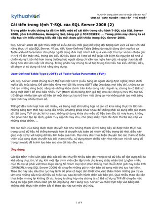 Cai tien trong lenh t sql cua sql server 2008 (2) | PDF