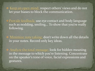 Listening and Nonverbal Messages | PPTX