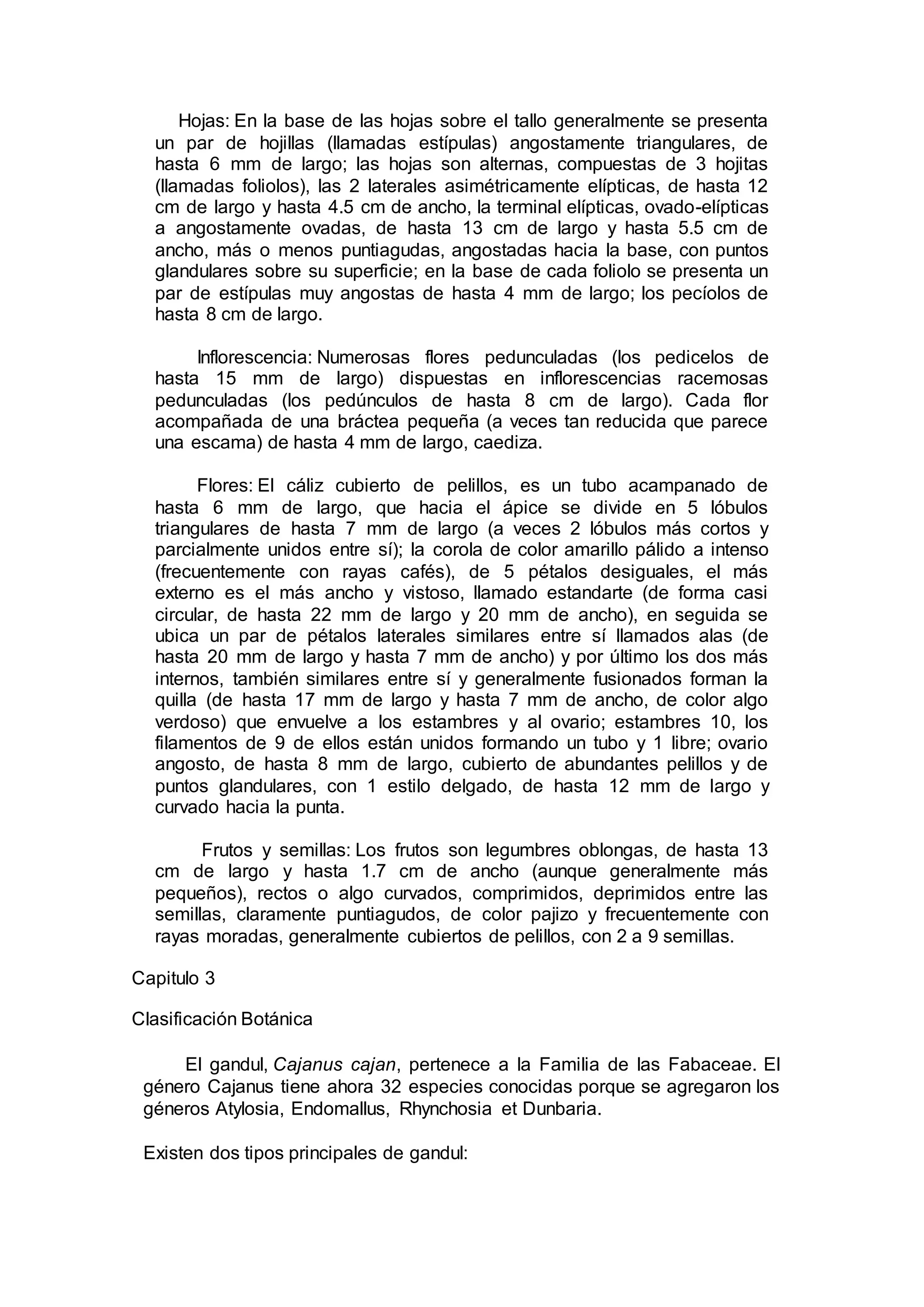 Cajanus cajan fases de crecimiento | DOCX
