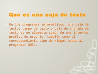 Cajas de texto | ODP
