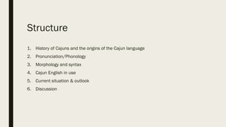 English Varieties: Linguistic Background of Cajun English | PDF