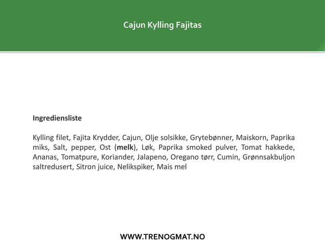 Cajun Kylling Fajitas | PDF