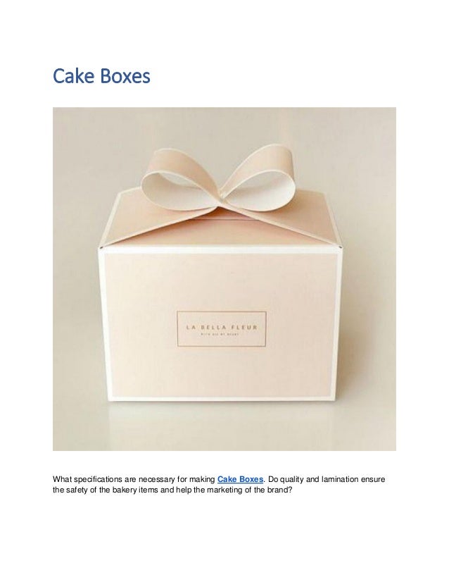 Cake boxes | PDF