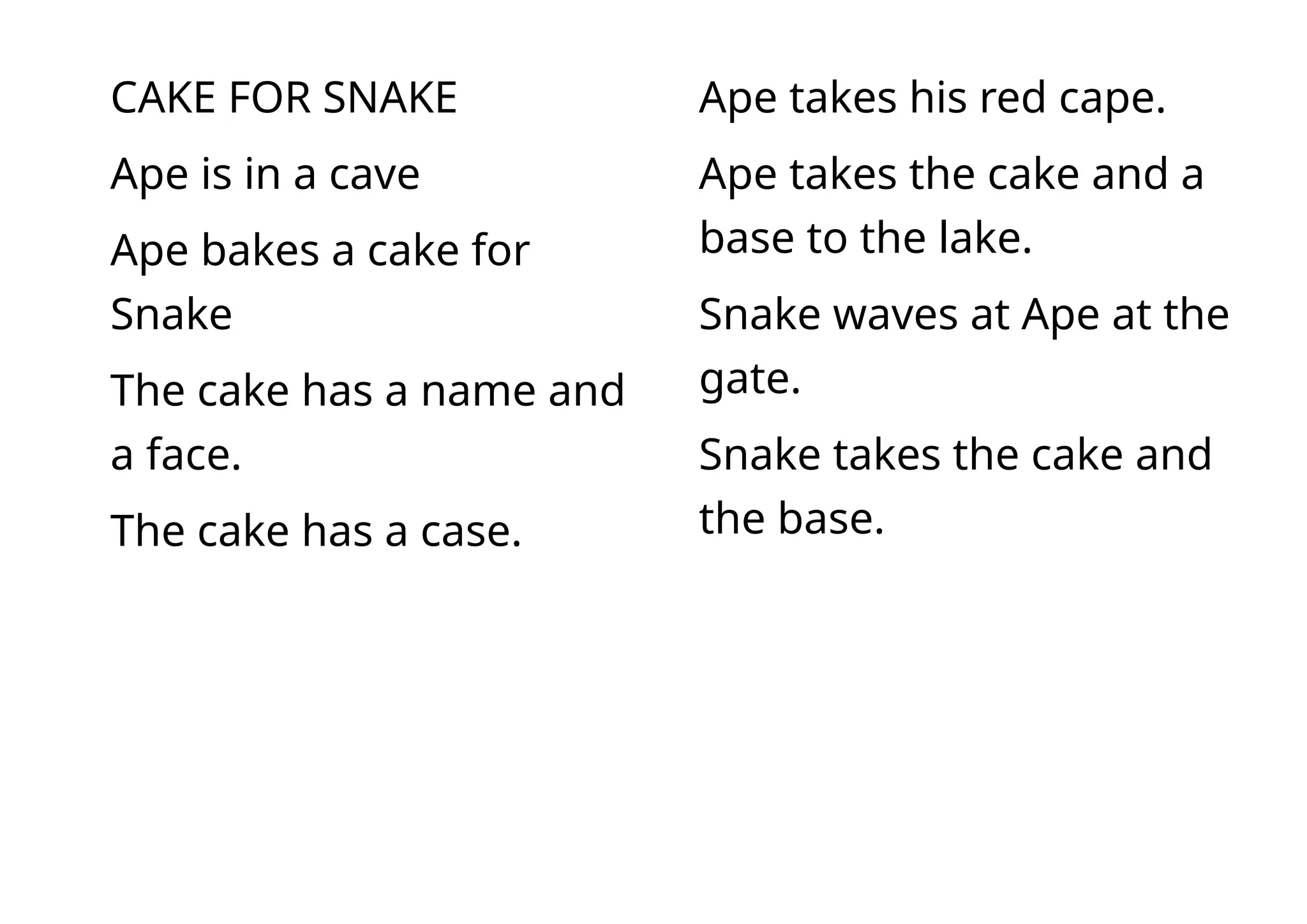 CAKE FOR SNAKE cuento para niños en ingles. | PPT