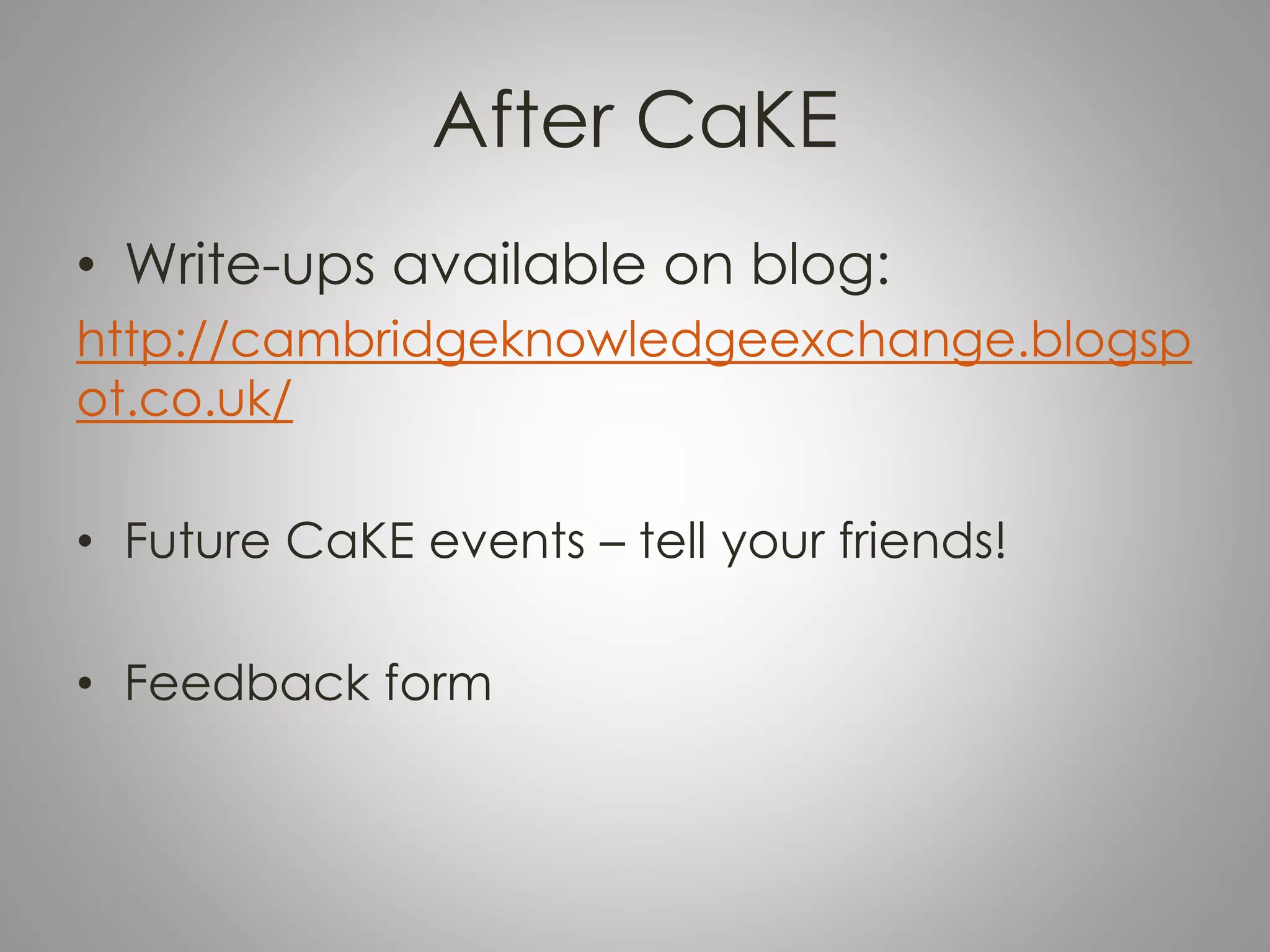 CaKE - Introduction | PPTX