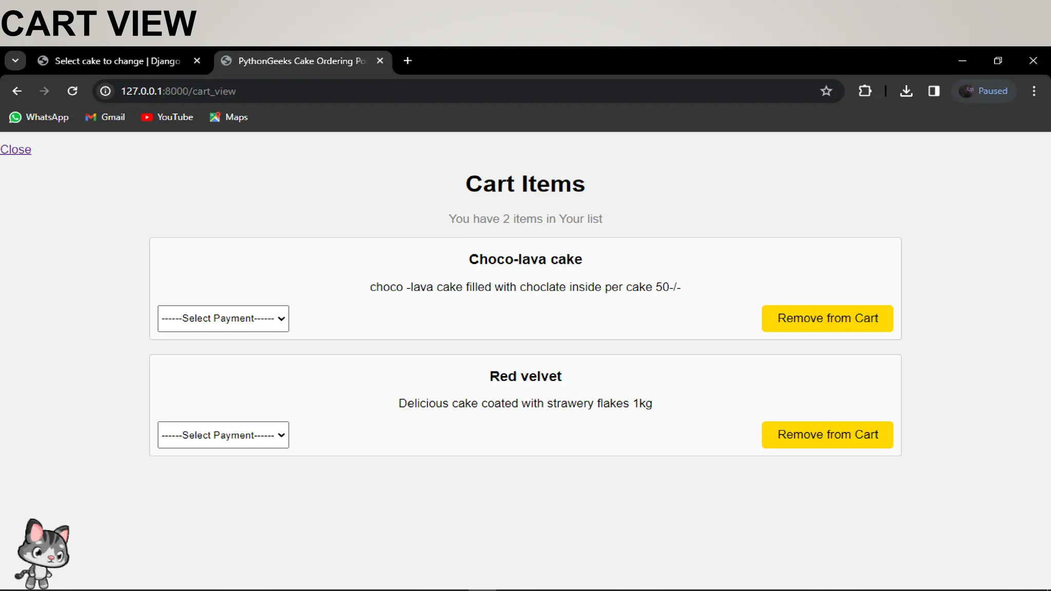 Cake Ordering System Python And Django Pptx