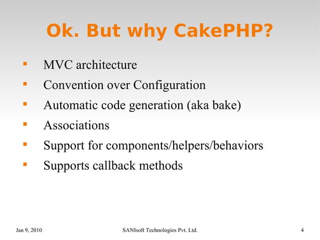 Introduction to Cakephp | PPT