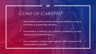 Cakephp vs. laravel | PPT