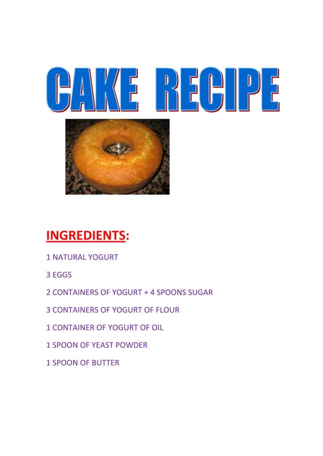 Cake recipe | PDF