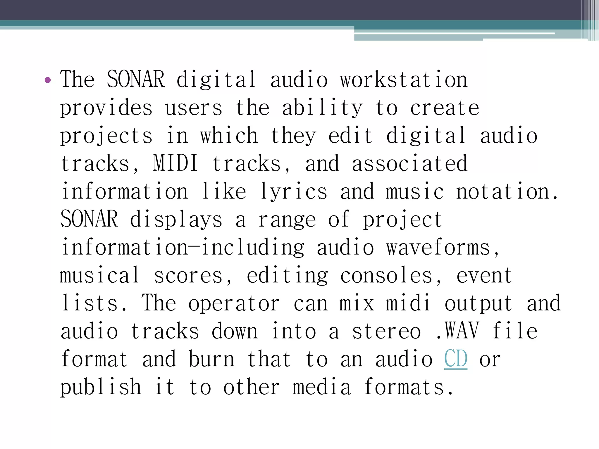 Cakewalk Software | PPT