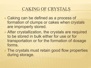 Caking of crystals | PPT | Free Download