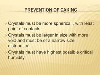 Caking of crystals | PPT | Free Download