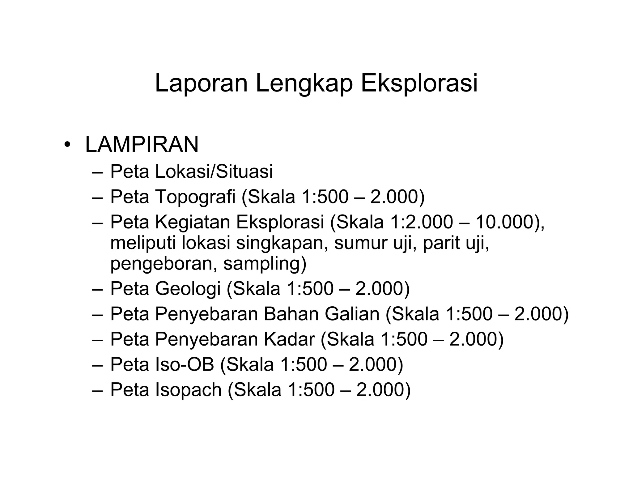 Cakupan laporan eksplorasi batubara | PDF