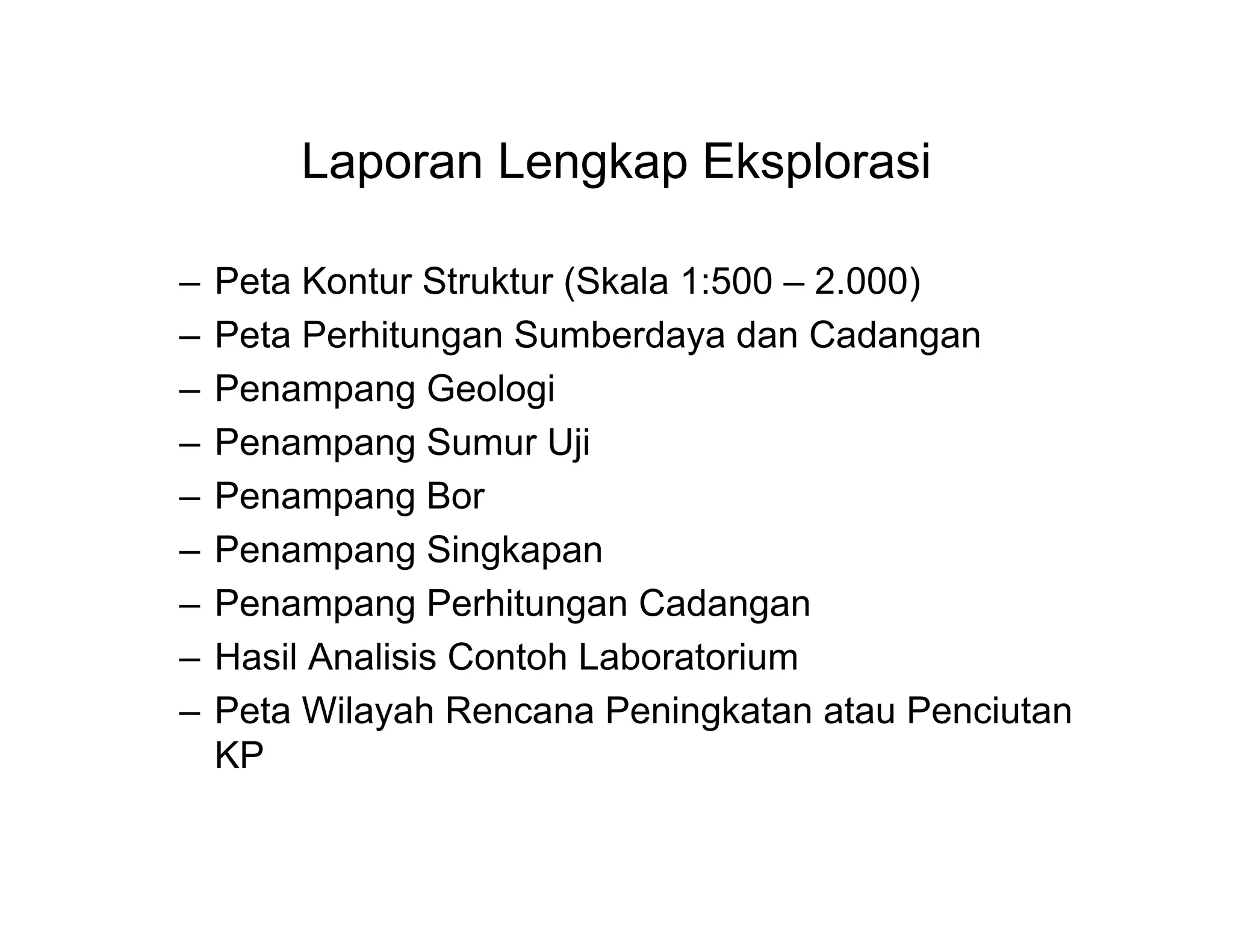 Cakupan laporan eksplorasi batubara | PDF