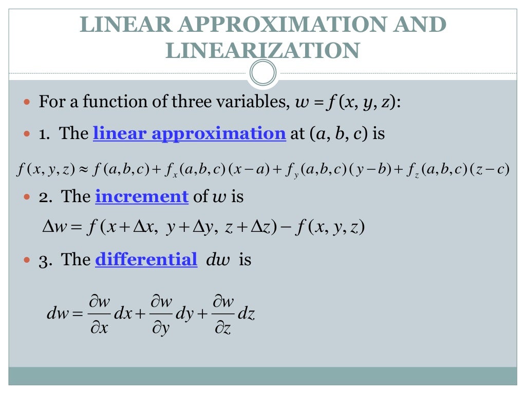 APPLICATION OF PARTIAL DIFFERENTIATION