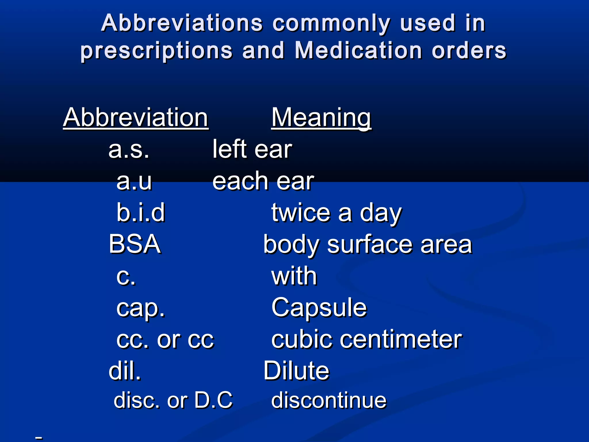 Interpretation Of Prescription or Medication order. | PPT