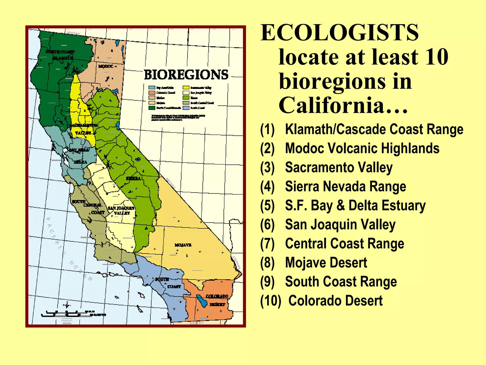 California's Bioregions: A Bio-Geogrphic Overview | PPT