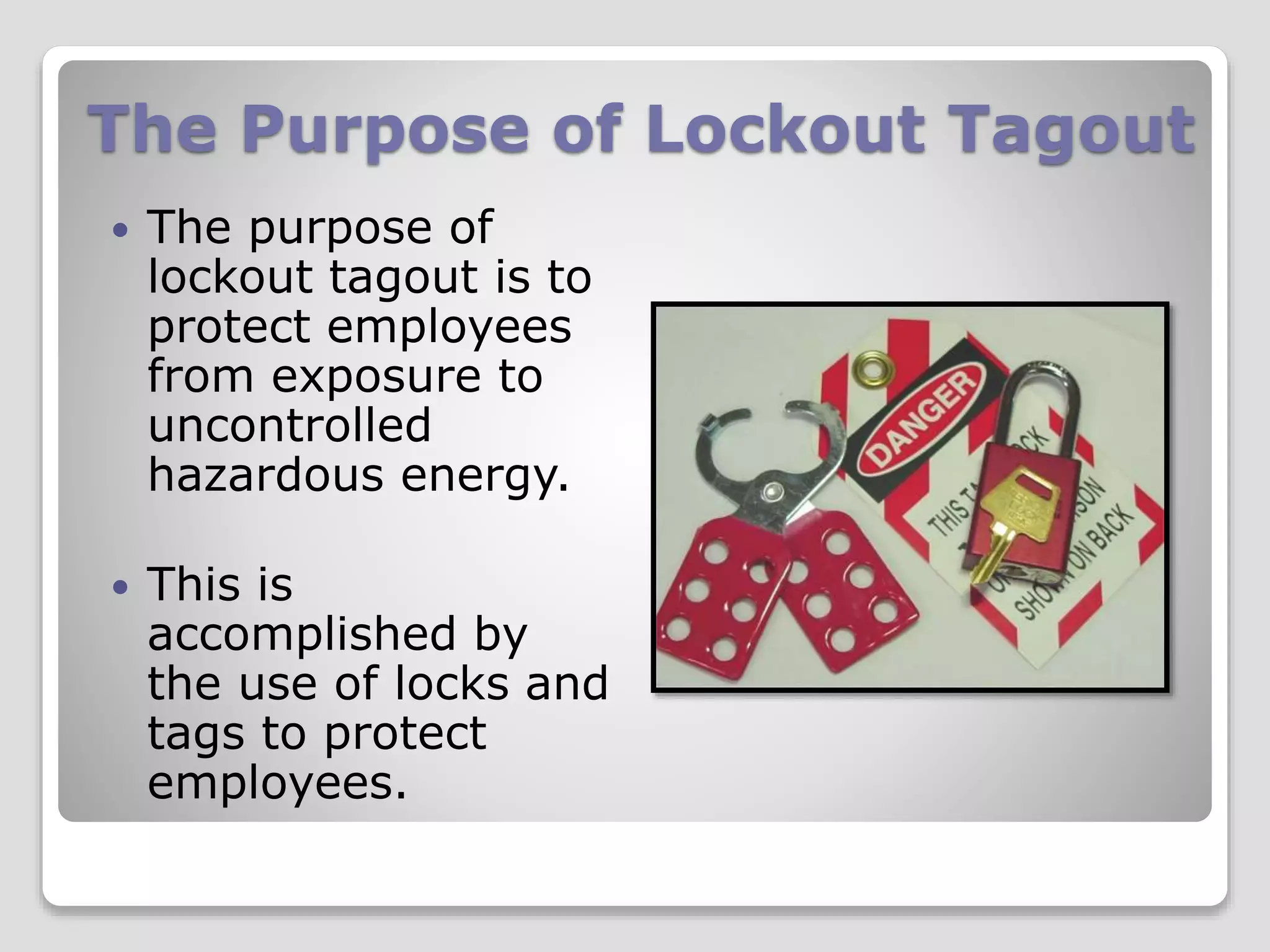 Lock-Out Tag-Out (LOTO) Training | PPTX