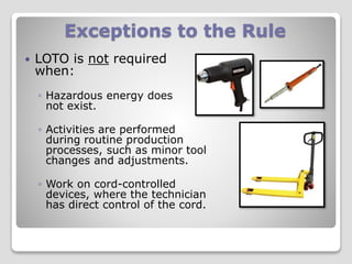 Lock-Out Tag-Out (LOTO) Training | PPTX