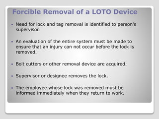 Lock-Out Tag-Out (LOTO) Training | PPTX