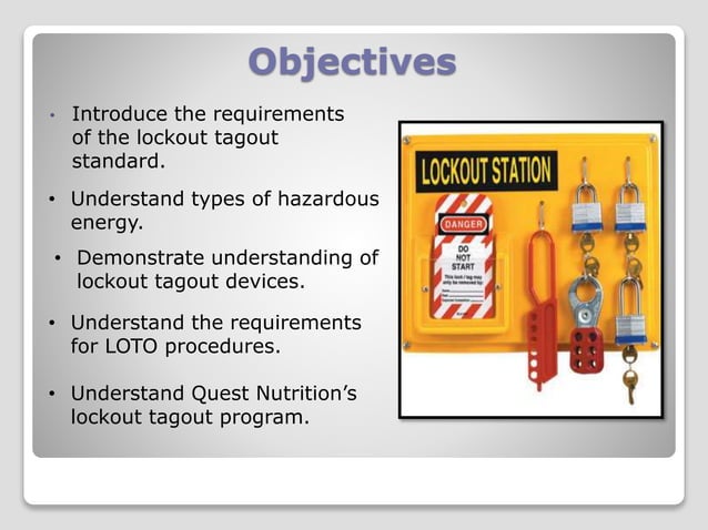 Lock-Out Tag-Out (LOTO) Training | PPTX
