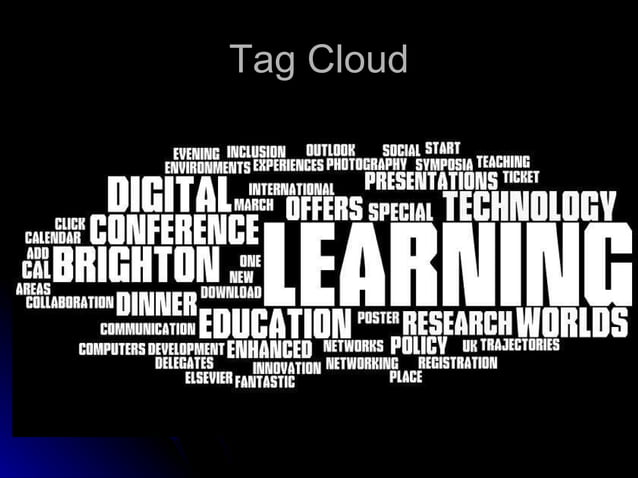 Word Clouds and Tag Cloud for Learning | PPT