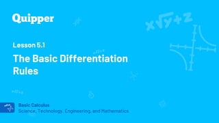 Basic Calculus Basic Differentiation Rules | PPT