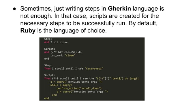 Calabash Mobile App Automated Testing Framework Ppt