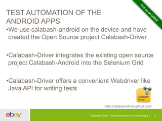 Calabash-Driver Lightning Talk by Dominik Dary | PPTX