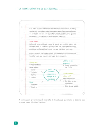 LA TRANSFORMACIÓN DE LA CALABAZA. Proyecto de Educación Inicial | PDF