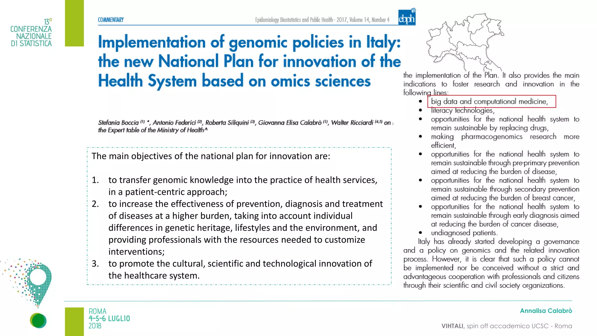 Anna Lisa Calabro', Data analysis in ambito medico-sanitario | PDF