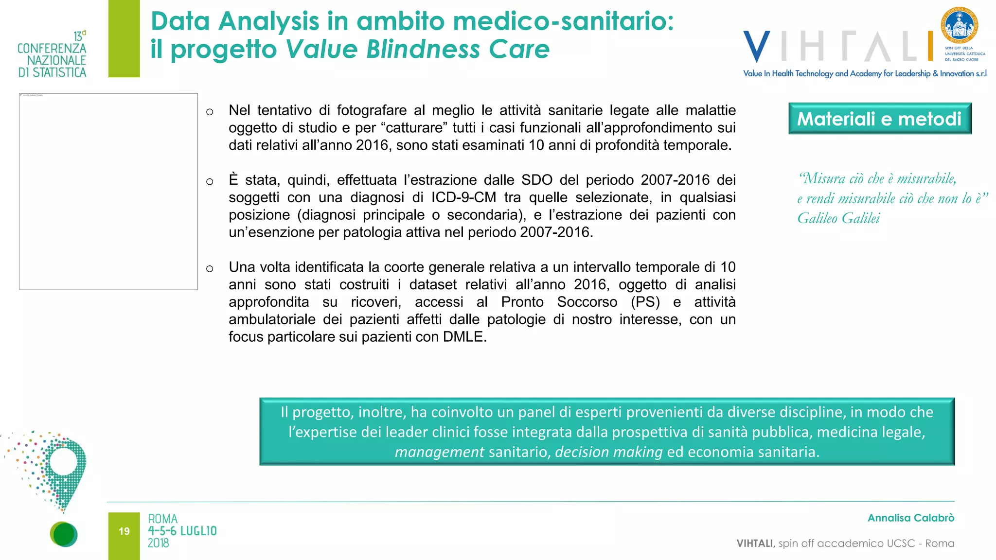 Anna Lisa Calabro', Data analysis in ambito medico-sanitario | PDF