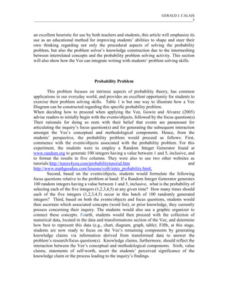Calais, Gerald j[1]. the vee diagram as a problem solving strategy ...