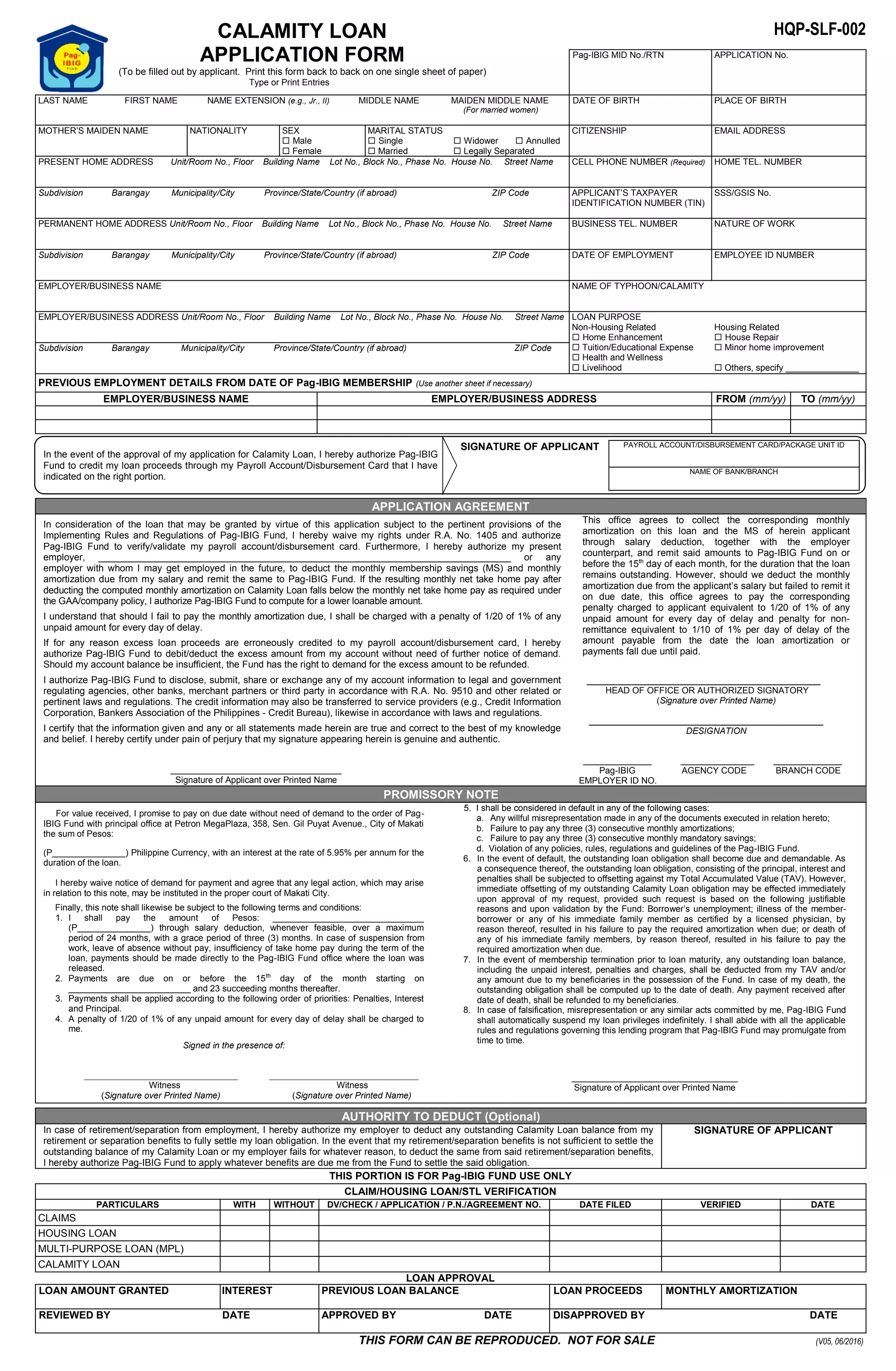 Pag Ibig Calamity loanapplication v05 | PDF