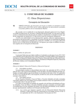 CALENDARIO. ESCOLAR. CURSO 2011/12 | PDF