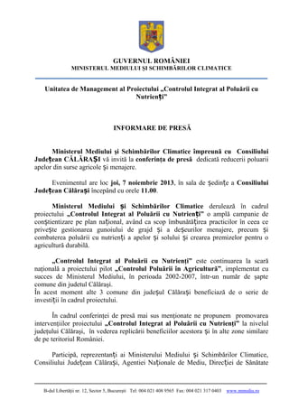 Calarasi informare de presa (1) | PDF