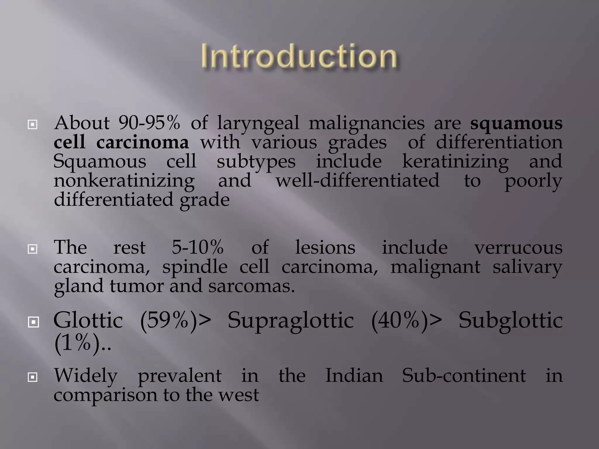 CA larynx Presentation - diag. & treatment | PPTX