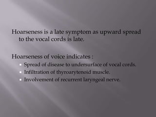 CA larynx Presentation - diag. & treatment | PPTX