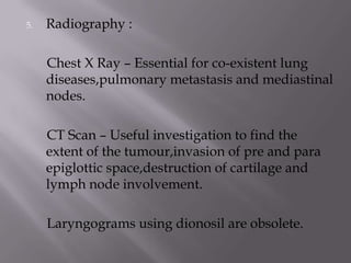 CA larynx Presentation - diag. & treatment | PPTX