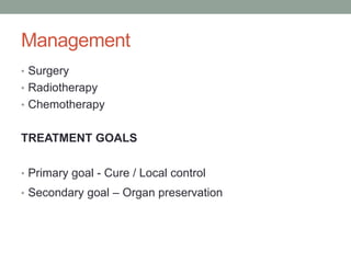 Ca larynx principles of management | PPTX