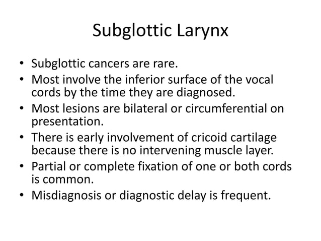 LARYNGEAL CANCER MANAGEMENT | PPTX | Ear, Nose and Throat Conditions ...