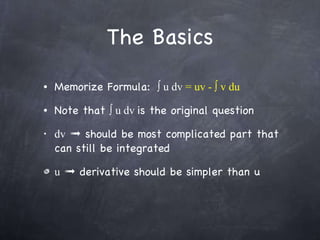Integration By Parts Tutorial & Example- Calculus 2 | PPT