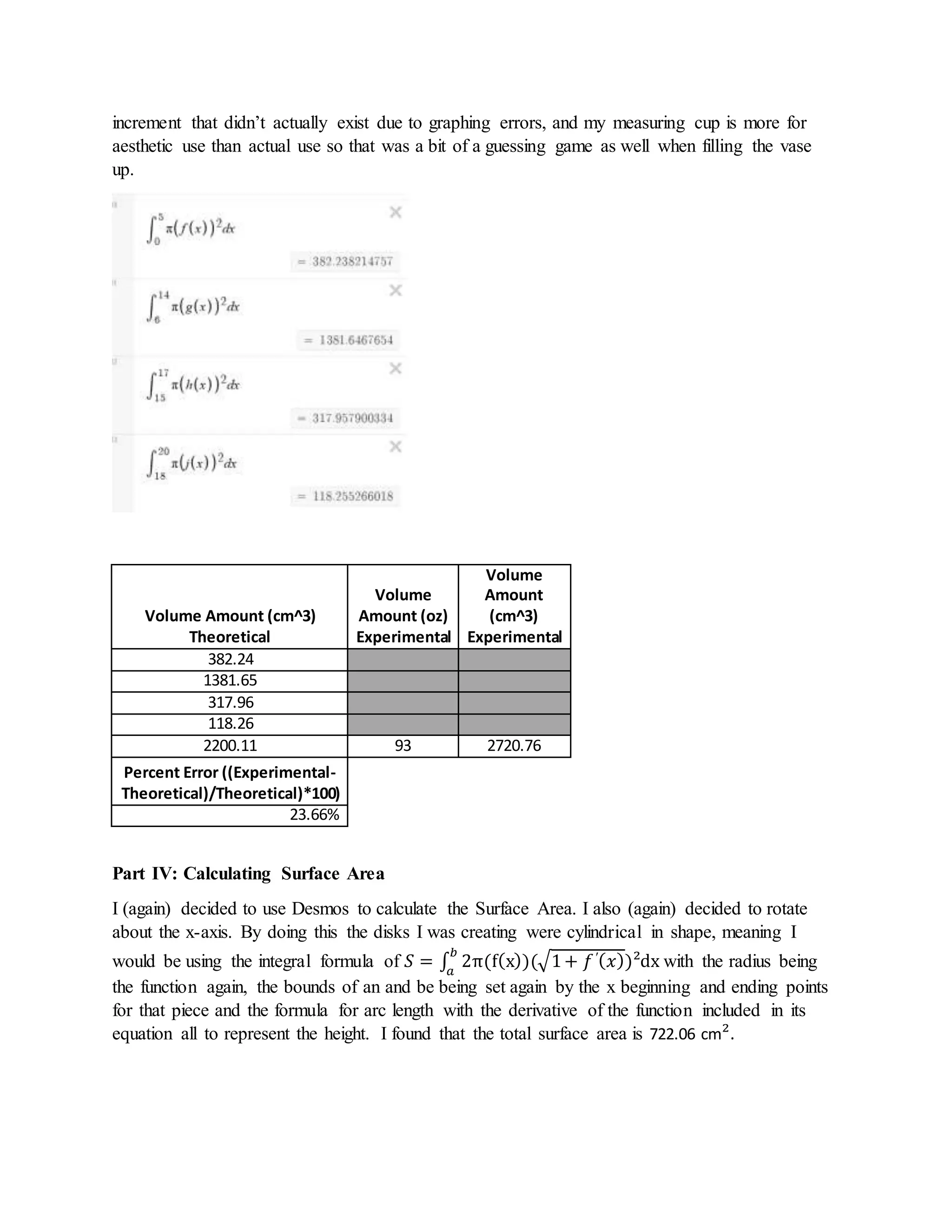 Calculus II Project - The Glass | DOCX