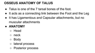 FRACTURES of CALCANEUS AND TALUS | PPTX