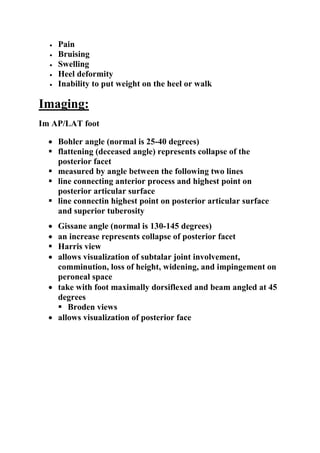 Calcaneus fracture | DOCX | Death, Injury, or Military Conflict ...