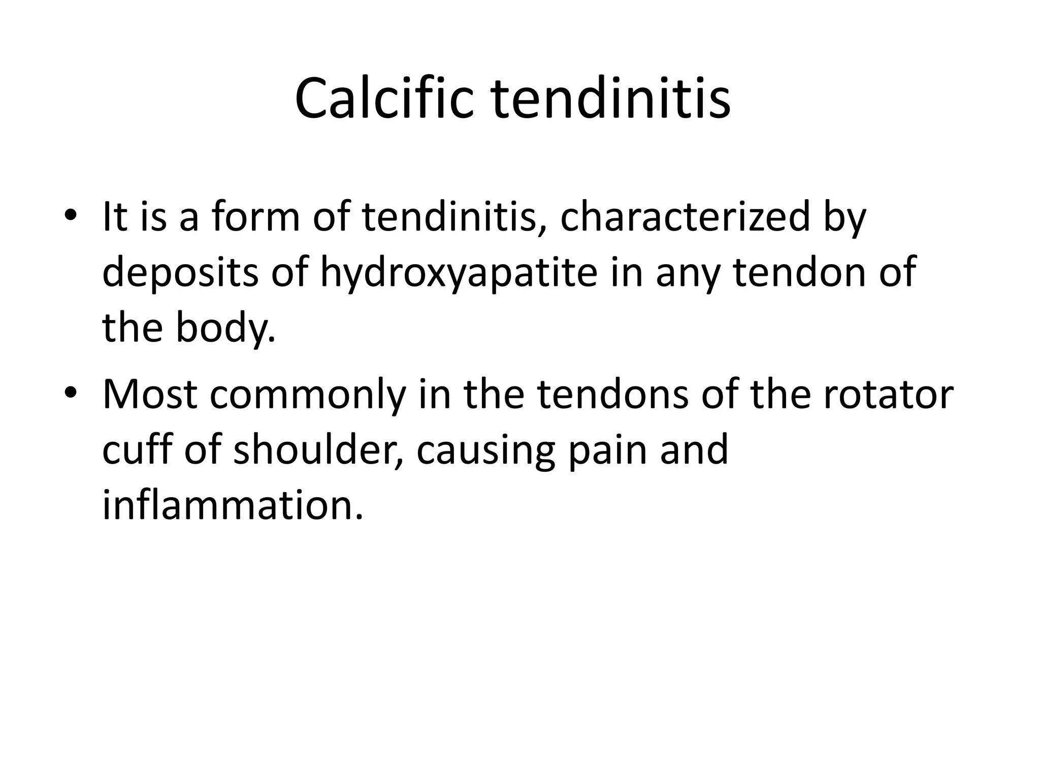 Calcific tendinitis of shoulder | PPTX