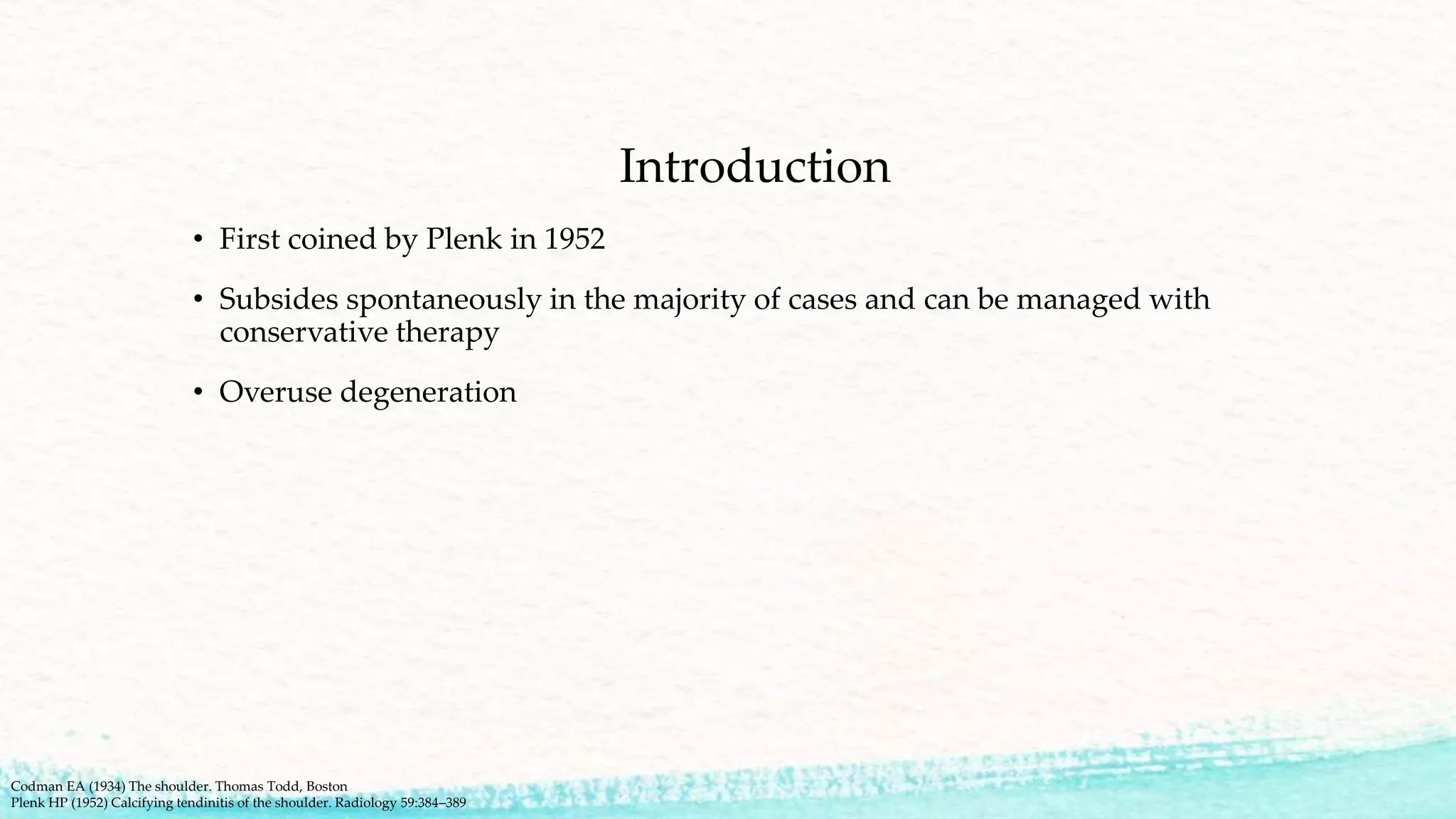 Calcific Tendinitis of the Rotator Cuff | PPTX