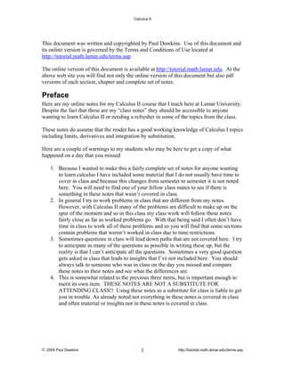 Calc ii complete | PDF