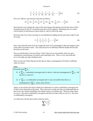 Calc ii seriesconvergence | PDF